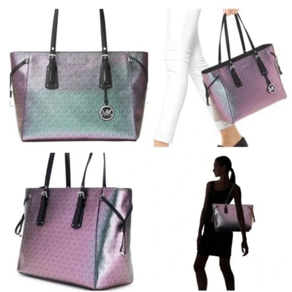 Michael Kors | Bags | Michael Kors Voyager Slick Oil Signature Tote ...